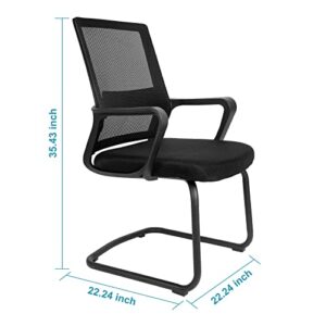 YSSOA Task Chair for Dorm Home Office, Stationary, Black (2 Pack)