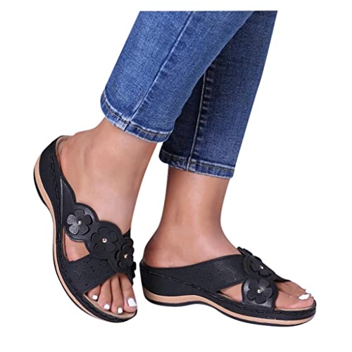 JMMSlmax Low Heel Sandals for Women Dressy Open Toe Buckle Ankle Strap Espadrille Sandals Platform Sandals Women Wide Width