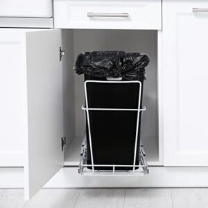 JupiterForce 29 Liters Smooth Sliding Pull Out Waste Recycle Bin Kitchen Trash Can Container, Under Cabinet Design for Home Kitchen, Black