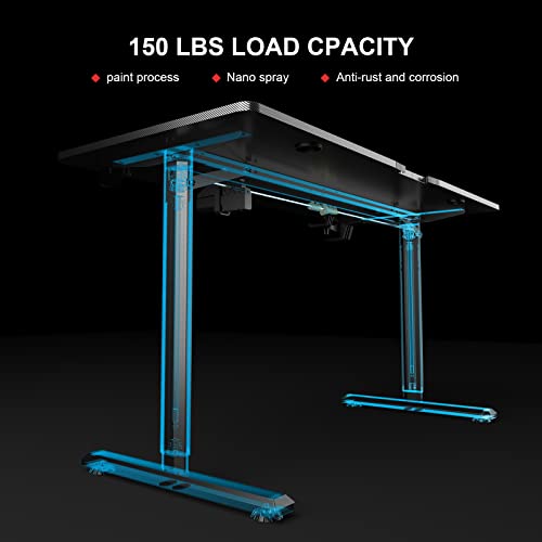 GTRACING Gaming Desk Standing Desk 55 Inches, Height Adjustable Desk with Full Mouse Pad, Electric Memory Sit Stand Desk with Full Mouse Pad