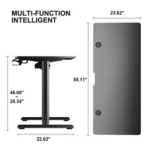 GTRACING Gaming Desk Standing Desk 55 Inches, Height Adjustable Desk with Full Mouse Pad, Electric Memory Sit Stand Desk with Full Mouse Pad