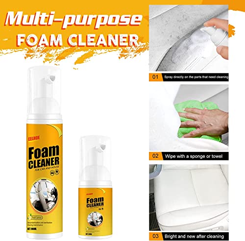 Car Magic Foam Cleaner, Foam Cleaner All Purpose, Foam Cleaner for Car and House Lemon Flavor, Powerful Stain Removal Kit Foam Cleaner for Car, Kitchen, Bathroom, ect (30ml, 2Pcs)