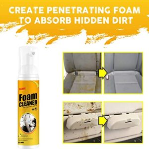 Car Magic Foam Cleaner, Foam Cleaner All Purpose, Foam Cleaner for Car and House Lemon Flavor, Powerful Stain Removal Kit Foam Cleaner for Car, Kitchen, Bathroom, ect (30ml, 2Pcs)