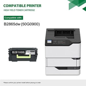 B2865 B281H00 Black Toner Cartridge Replacement for Lexmark B2865 Toner Cartridge B2865dw (50G0900) Printer Ink Cartridge, Up to 17,000 Pages