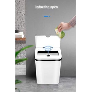 WPYYI 15L Smart Trash Can Household USB Charging Light Energy Trash Can Automatic Induction Dustbin with Lid Kitchen Bathroom Dustbin ( Color : D )