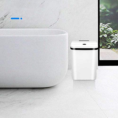 WPYYI 15L Smart Trash Can Household USB Charging Light Energy Trash Can Automatic Induction Dustbin with Lid Kitchen Bathroom Dustbin ( Color : D )