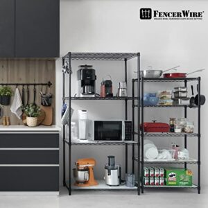 Fencer Wire NSF Commercial Heavy Duty Wire Shelving w/Wheels, Leveling Feet & Liners, Kitchen Storage Shelf, Garage Shelving Storage, Utility Wire Rack Storage Shelves, w/Liner, 48 x 18 x 76 4-Tier