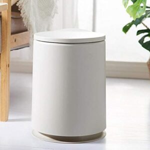 WPYYI 10L Pressing Type Round Plastic Trash Can Double-Layer Multi-Purpose Bathroom/Bedroom Trash Can Nordic Household Cleaning Tool