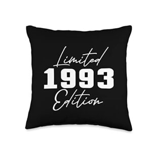 30th birthday gifts for him & her by art like wow 1993 edition, 30 years old men women 30th birthday throw pillow, 16x16, multicolor