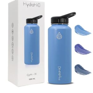 HYDRO H2O 37 oz Insulated Water Bottles with Twist Cap, Stainless Steel Water Bottle, Leak Proof Metal Water Bottle, Resuable Thermos BPA Free Flask, Light Blue