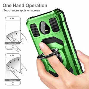 WDHD Compatible with Schok Volt Case SV55 SV55216 with Tempered Glass Screen Protector (Maximum Coverage), Full-Body Protective [Military-Grade], Magnetic Car Ring Holder Cover Case (Green)