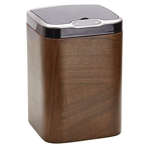 CZDYUF Smart Wooden Living Room Sense Trash Can Household Inductive Ashbin Dynamic Storage Bucket Large Garbage Cans