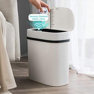 WPYYI Intelligent Sensor Trash Can Toilet Automatic Cover Narrow Seam Garbage Bin Toilet Paper Basket Electric Living Room Creative