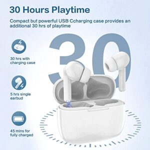 Wireless Earbuds,IPX5 Waterproof Bluetooth Earbuds Stereo Earphone, Bluetooth 5.0 in-Ear Earbuds with Wireless Bluetooth Headphone 30H Playtime, for iPhone/Android