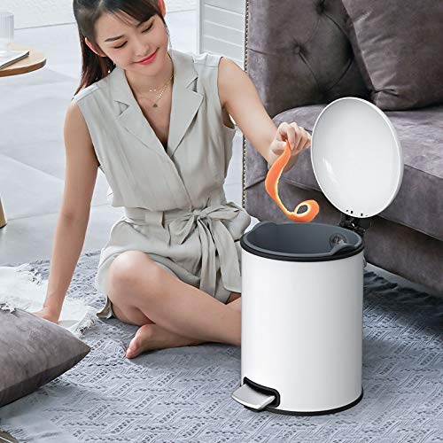 CZDYUF Black White Bedroom Marble Trash Can Kitchen Cute Bathroom Bucket Garbage Bin ( Color : E , Size : 12L )