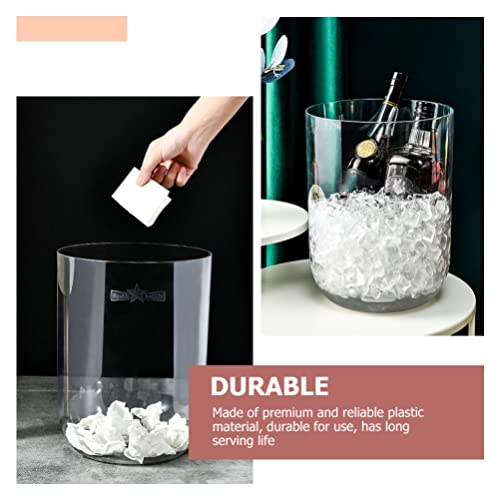 CLISPEED Trash Bin Garbage Bin Clear Small Trash Can Wastebasket Garbage Can Container Bin Ice Bucket Laundry Basket for Kitchen Bathroom Office Bedroom Living Room ৪L Trash Bin Garbage Bin