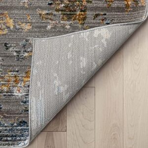 Well Woven Abstract Grey Multi Distressed Modern 5'2" x 7' Area Rug