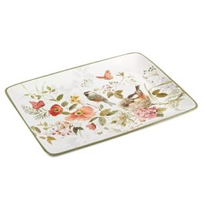 certified international nature's song rectangular platter 16" x 12", multicolor, large