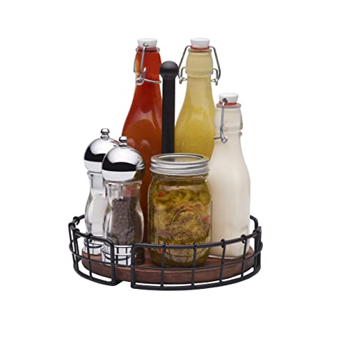 Pfaltzgraff Anvil Cage Condiment Table Caddy, 9.5x9.5x10.25 Inch, Black