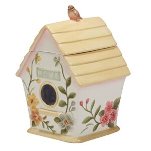 certified international nature's song 3-d birdhouse cookie jar, 88 oz, multicolor