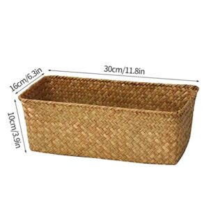 MJWDP Hand Woven Storage Basket Desktop Storage Box Grocery Storage Box Cosmetic Container Storage Box