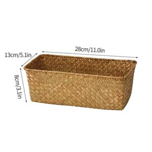 MJWDP Hand Woven Storage Basket Desktop Storage Box Grocery Storage Box Cosmetic Container Storage Box