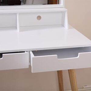 SDGH Wooden Dresser Makeup Table 2 Drawer Dresser White Dressing Table Bedroom Furniture