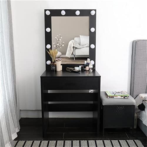 SDGH Two Tone FCH with Light Large Single Drawer Dresser Dressing Table Bedroom Furniture (Color : E, Size : (20.28x25.48))