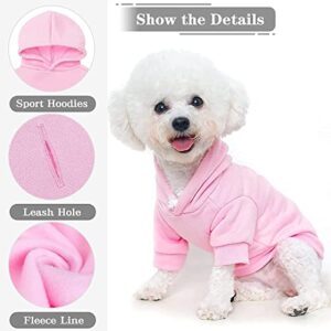 Custom Dog Hoodies with Name Photo Personalized Pet Warm Sweater Hoodies for Small Medium Dogs & Cat Puppy (Pink)