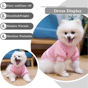 Custom Dog Hoodies with Name Photo Personalized Pet Warm Sweater Hoodies for Small Medium Dogs & Cat Puppy (Pink)