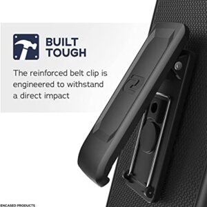 Encased DuraClip Designed for Samsung Galaxy S23 Plus Belt Clip Case with Phone Holster and Kickstand (Matte Black)