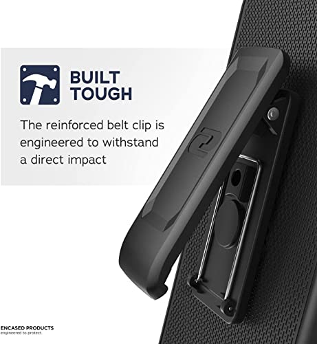 Encased DuraClip Designed for Samsung Galaxy S23 Plus Belt Clip Case with Phone Holster and Kickstand (Matte Black)