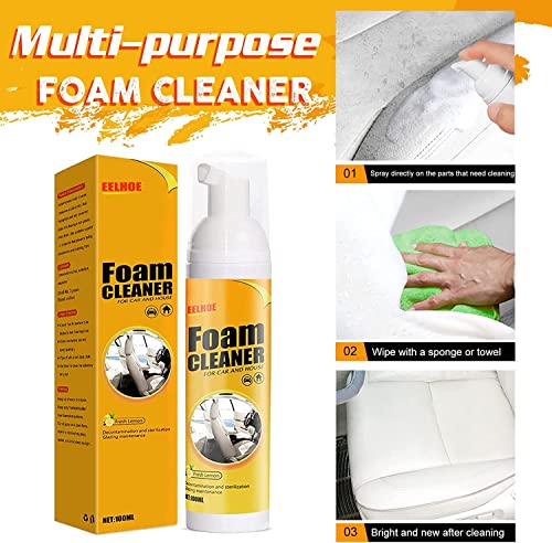 Car Magic Foam Cleaner, Foam Cleaner for Car, Foam Cleaner All Purpose, Multi-Purpose Foam Cleaner, Powerful Stain Removal Kit (30ml, 3pcs)