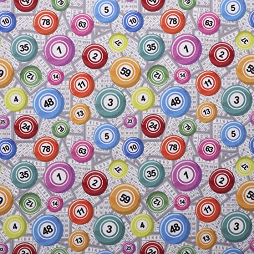 Mook Fabrics Cotton Bingo, Multi Cut by The Yard