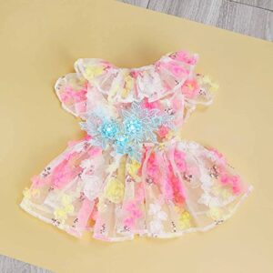 Girl Yorkie Clothes Cotton Dog Dress Spring and Summer Pet Clothes Spring Cute Pet Supplies Cotton Peach Dress