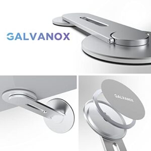 GALVANOX Magnetic Phone Holder, Fold-Away Swivel Stand Compatible with MagSafe for iPhone 12, 13, 14, 15 Pro Max | Bedroom Nightstand, Desk, Kitchen and More (Low Profile Sidemount/Under-Mount)