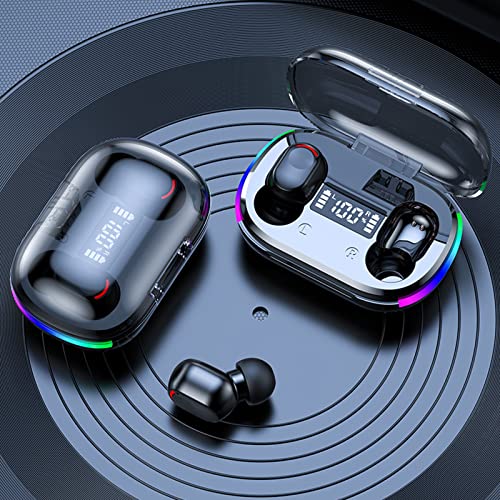 Qiopertar Wireless Earbuds Bluetooth 5.3 in Ear Light-Weight Headphones Built-in Microphone Immersive Premium Sound Headset with Charging Case Low-Latency for Sports IPX5 Waterproof Black