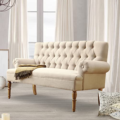 Rosevera Celino para Sala Love Seats Furniture Sofa in a Box Long Couches for Living Room Settee Loveseat, Standard, Natural