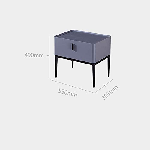 SJYDQ Nordic Bedside Table Leather Art Bedroom Bedside Cabinet Minimalist Mini Bedside Cabinet Italian Minimalist Locker