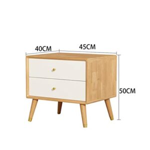 SJYDQ Nordic Bedside Table Solid Wood Locker Storage Cabinet, Simple and Assembled Bedside Table