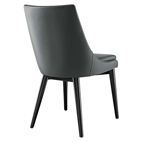 Modway Viscount Vegan Leather Dining Chair Set of 2, Grey