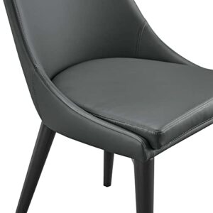 Modway Viscount Vegan Leather Dining Chair Set of 2, Grey