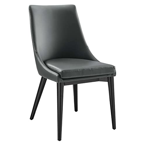 Modway Viscount Vegan Leather Dining Chair Set of 2, Grey