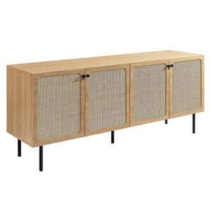 modway chaucer modern wood grain buffet table sideboard in oak