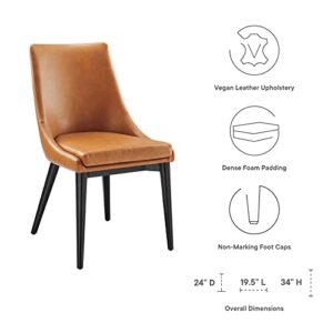 Modway Viscount Vegan Leather Dining Chair Set of 2, Tan