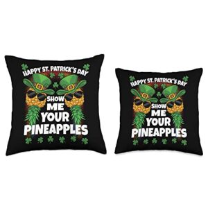 Swinger Upside Down Pineapple Apparel Show Me Your Pineapples Swinging St Patricks Day Swinger Men Throw Pillow, 18x18, Multicolor