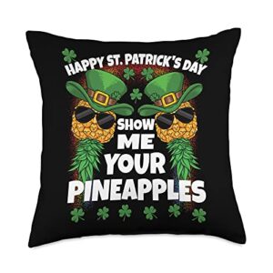 swinger upside down pineapple apparel show me your pineapples swinging st patricks day swinger men throw pillow, 18x18, multicolor