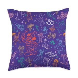 disney 100 years wonder musical friends d100 throw pillow, 18x18, multicolor