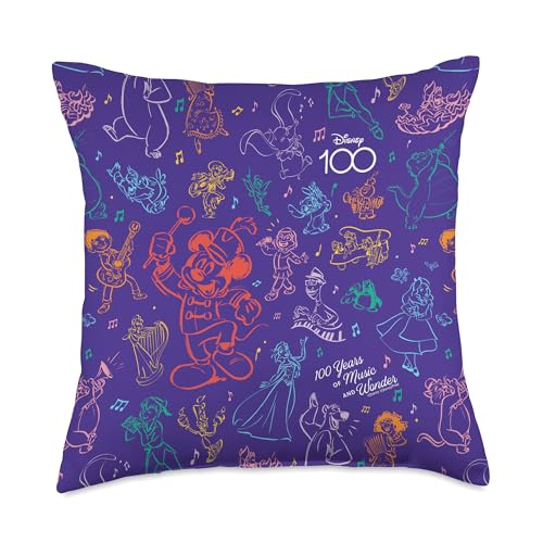 Disney 100 Years Wonder Musical Friends D100 Throw Pillow, 18x18, Multicolor