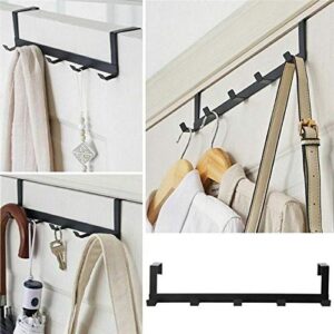 SLSFJLKJ Iron Door Hook Over The Door 5 Hooks Punch Free Home Bathroom Organizer Rack Clothes Coat Hat Towel Hanger Holder Wall ( Color : E )